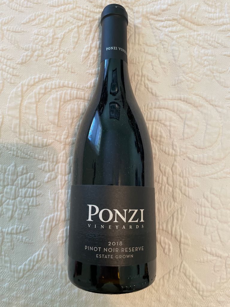 2018 Ponzi Vineyards Pinot Noir Reserve, USA, Oregon, Willamette Valley ...
