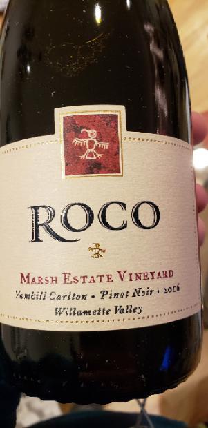 2016 Roco Pinot Noir Marsh Estate Vineyard, USA, Oregon, Willamette ...