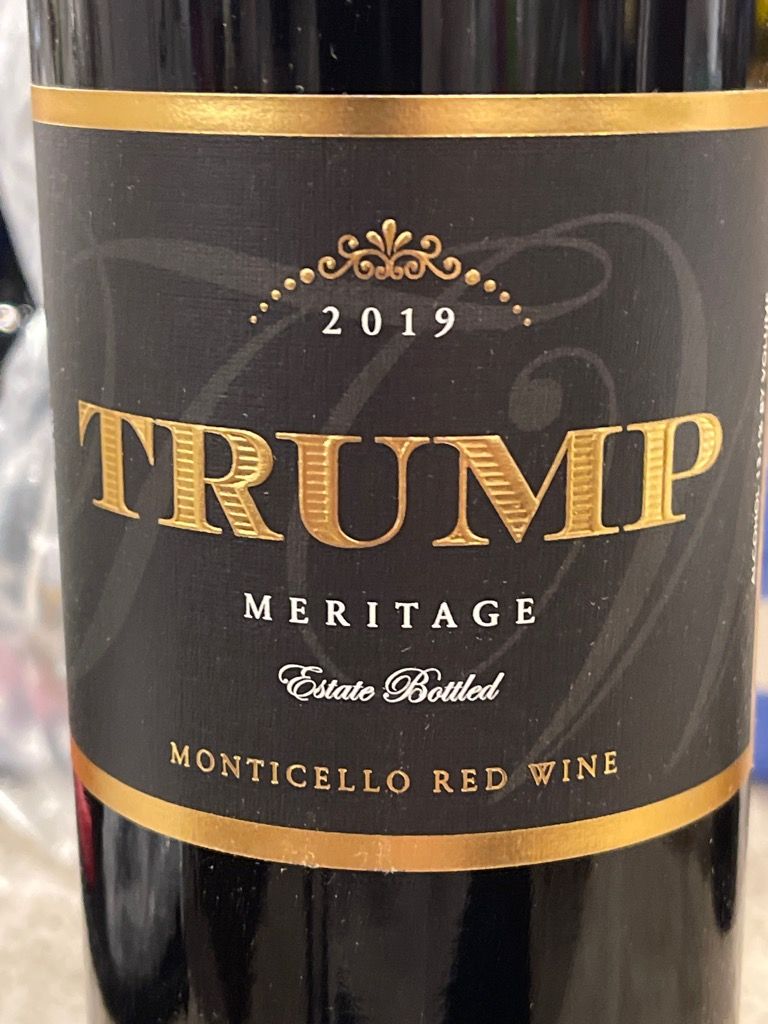 2019 Trump Winery Meritage, USA, Virginia, Central Virginia, Monticello ...