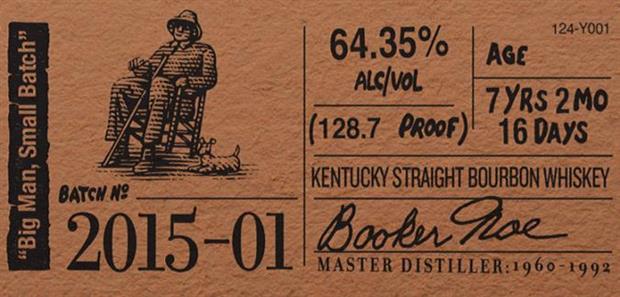 2015 Booker's 2015-01 "Big Man, Small Batch" Kentucky Straight Bourbon ...