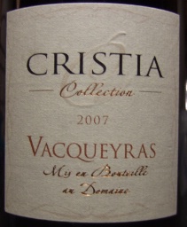 2008 Domaine de Cristia Vacqueyras Cristia Collection, France, Rhône ...