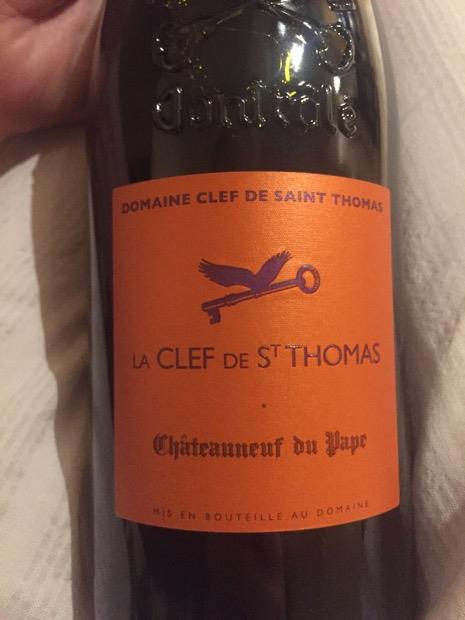2016 Domaine Clef de Saint Thomas Châteauneuf-du-Pape La Clef de St ...