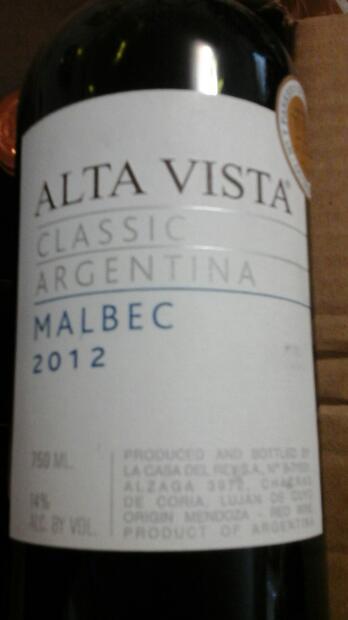 2012 Alta Vista Malbec Classic, Argentina, Mendoza - CellarTracker