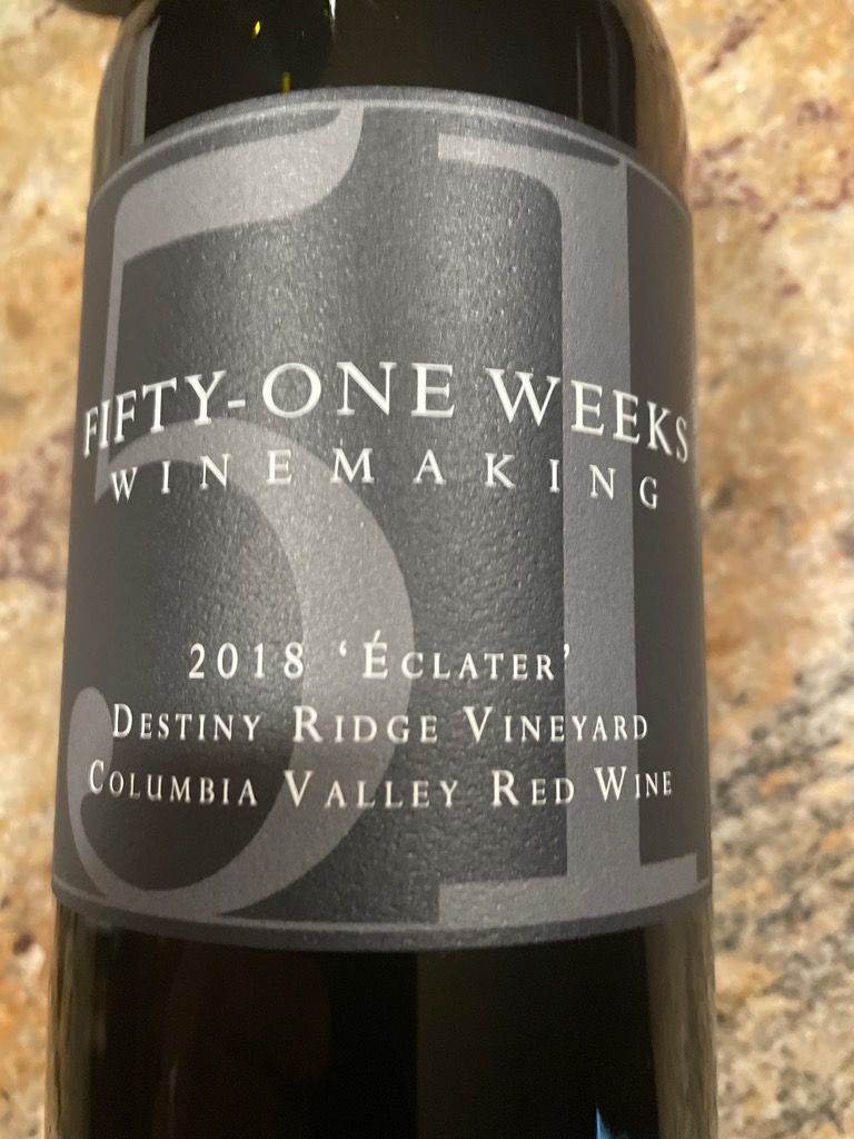 2018 51 Weeks Winemaking Éclater Destiny Ridge Vineyard, USA ...