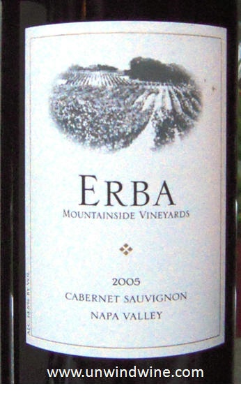 2005 Erba Mountainside Vineyards Cabernet Sauvignon, USA, California ...