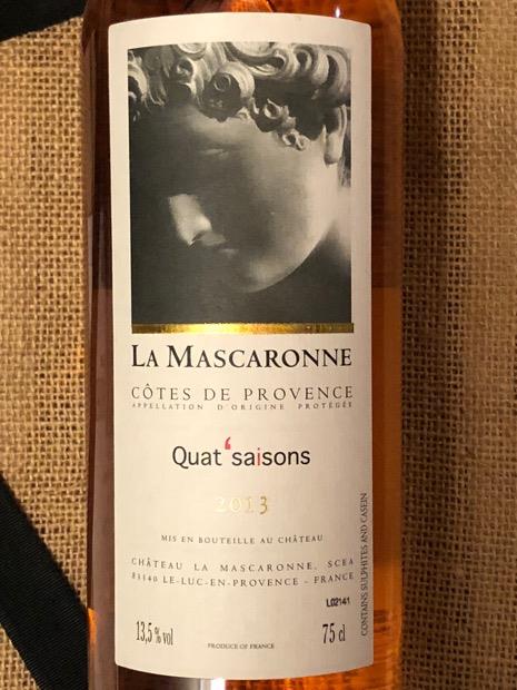 2013 Château La Mascaronne Côtes de Provence Quat' saisons, France ...