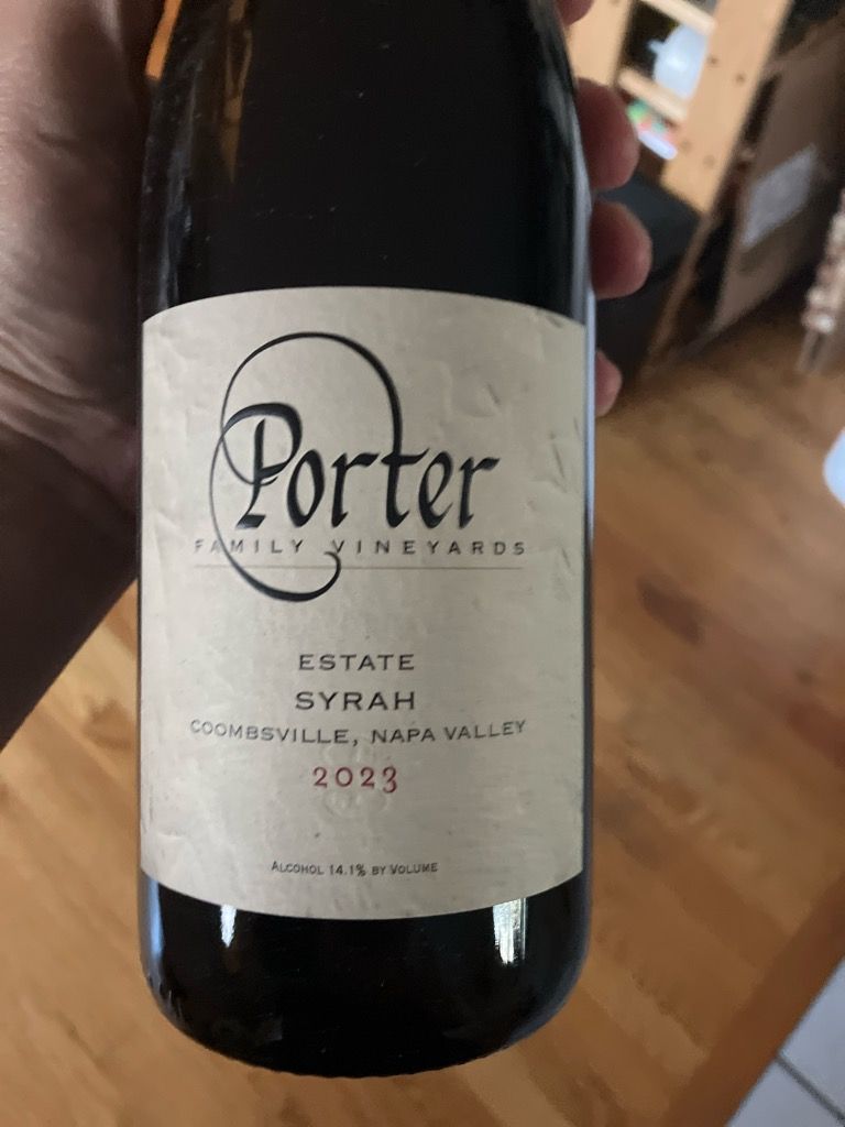 2023 Porter Family Vineyards Syrah Estate, USA, California, Napa Valley ...