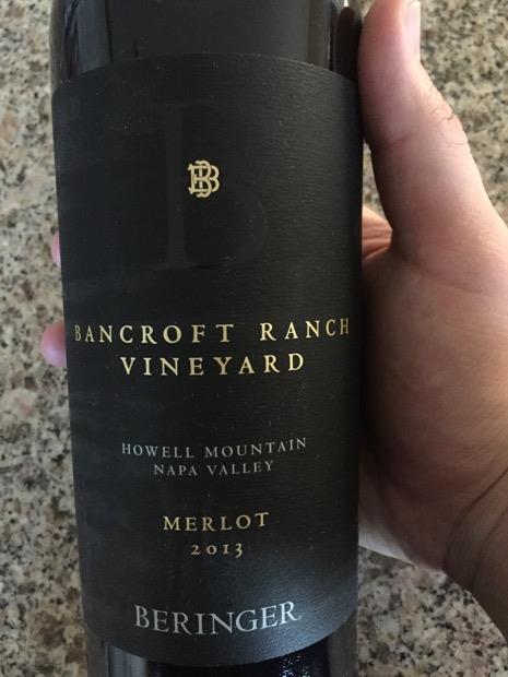 2013 Beringer Vineyards Merlot Bancroft Ranch, USA, California, Napa ...