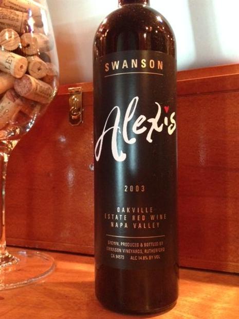 2003 Swanson Alexis, USA, California, Napa Valley, Oakville - CellarTracker