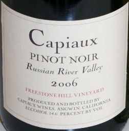 2005 Capiaux Cellars Pinot Noir Freestone Hill, USA, California, Sonoma ...
