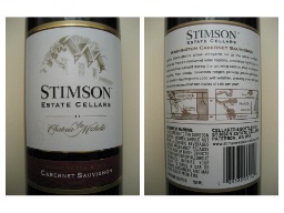 2001 Stimson Estate Cellars (Chateau Ste. Michelle) Cabernet Sauvignon ...
