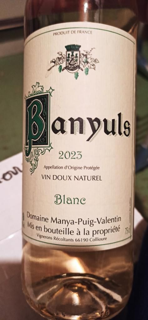 2023 Domaine Manya Puig Banyuls Blanc, France, Languedoc Roussillon ...