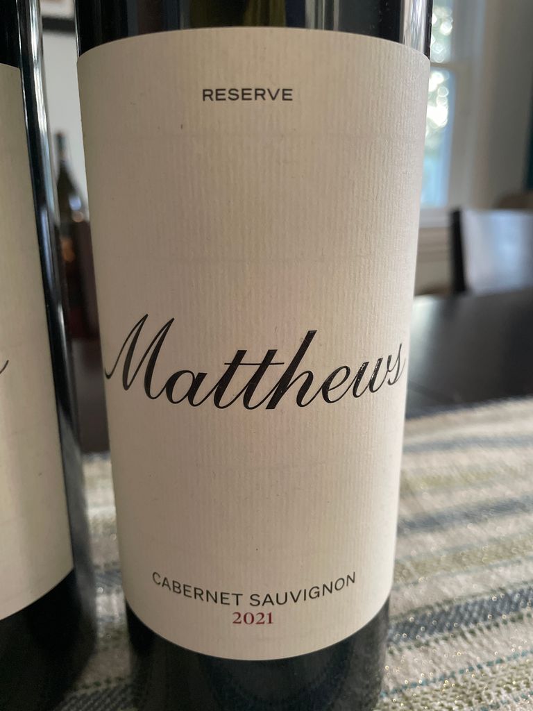 2021 Matthews Cabernet Sauvignon Reserve, USA, Washington, Columbia ...