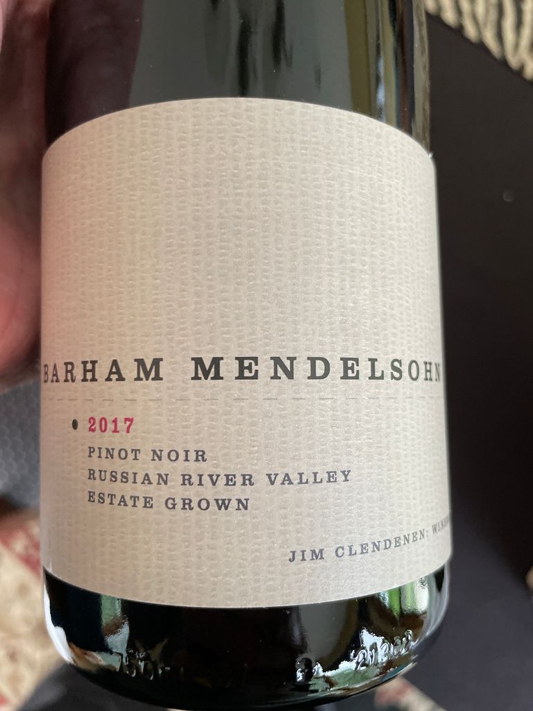 2017 Barham Mendelsohn Pinot Noir Rosé Russian River Valley, USA ...