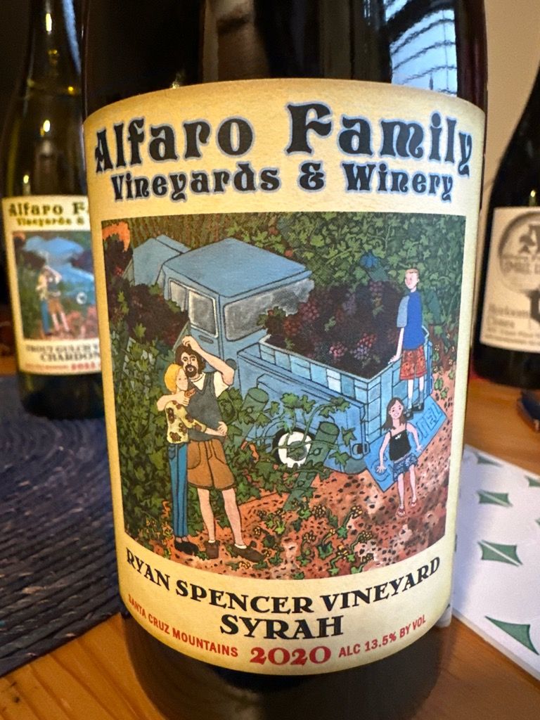 2021 Alfaro Family Syrah Ryan Spencer, USA, California, Santa Cruz ...