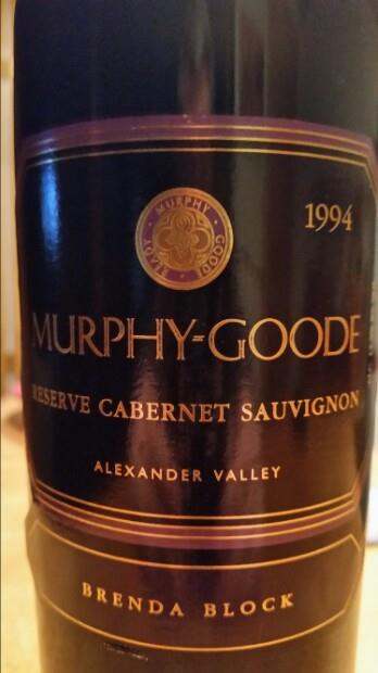 1994 Murphy-Goode Cabernet Sauvignon Reserve Brenda Block, USA ...