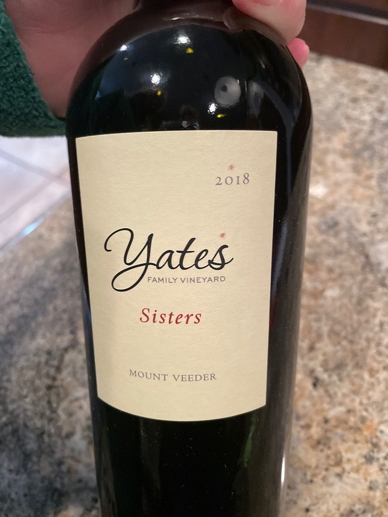 2019 Yates Family Vineyard Sisters Yates Family Vineyard, USA ...