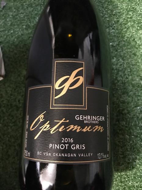2016 Gehringer Brothers Estate Winery Pinot Gris Optimum, Canada ...
