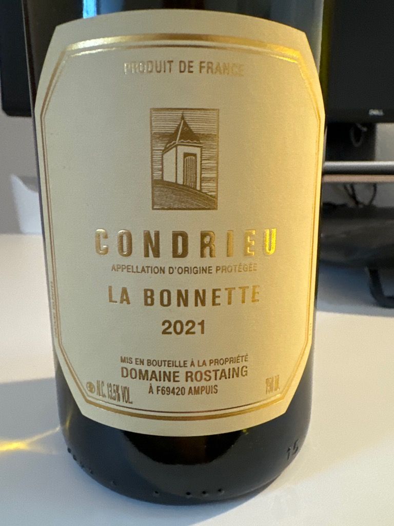 2021 Rene Rostaing Condrieu La Bonnette, France, Rhône, Northern Rhône ...