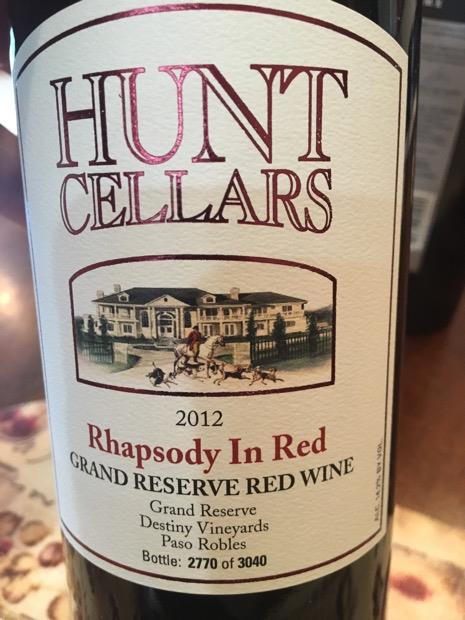 2013 Hunt Cellars Rhapsody in Red Reserve, USA, California, Central ...