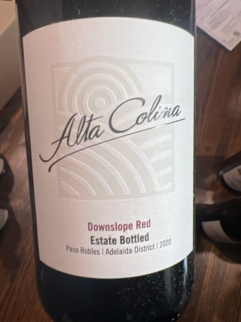 2020 Alta Colina Downslope Red, USA, California, Central Coast, Paso ...