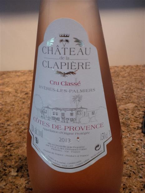 2013 Château de la Clapière Côtes de Provence Cru Classé Rosé, France ...