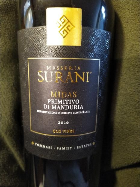 2017 Masseria Surani Primitivo di Manduria Midas Old Vines, Italy ...