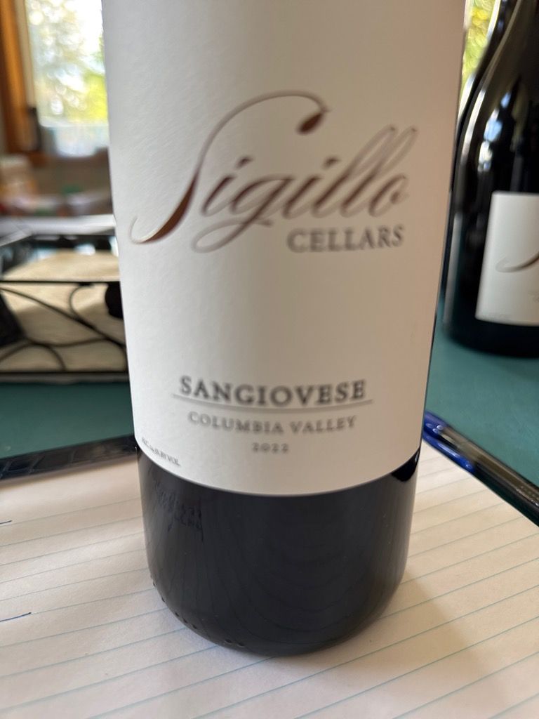 2022 Sigillo Cellars Sangiovese, USA, Washington, Columbia Valley ...
