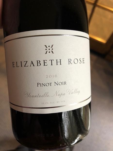 2016 Elizabeth Rose Pinot Noir, USA, California, Napa Valley ...