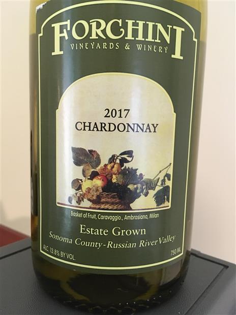 2017 Forchini Chardonnay Estate Grown Forchini Vineyard, USA ...