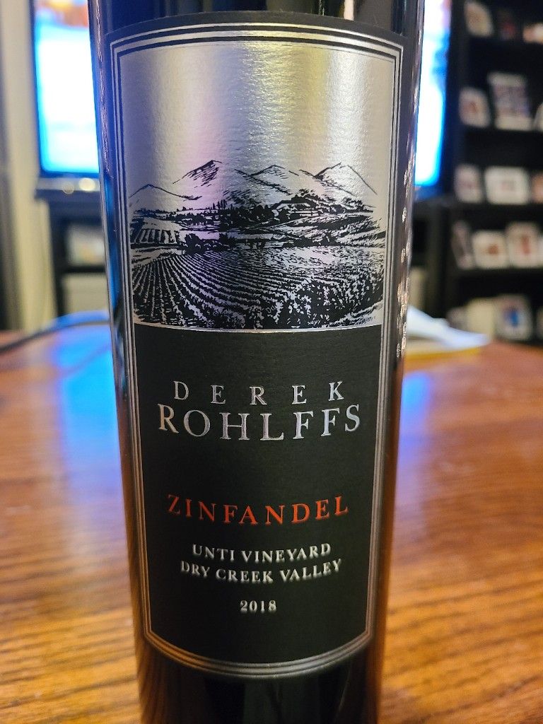 2018 Derek Rohlffs Zinfandel Unti Vineyard Dry Creek Valley, USA ...