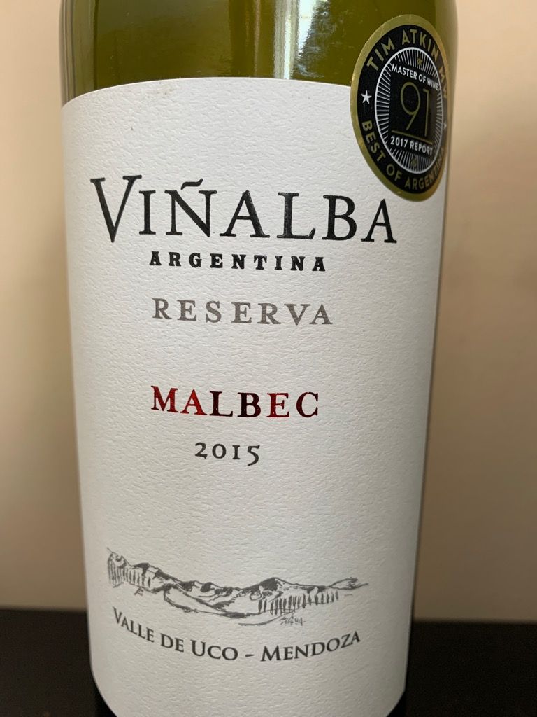 2017 Viñalba Malbec Reserva, Argentina, Mendoza, Valle de Uco ...