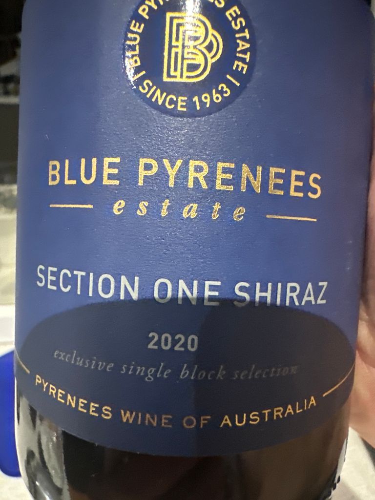 2020 Blue Pyrenees Estate Shiraz Section One, Australia, Victoria ...