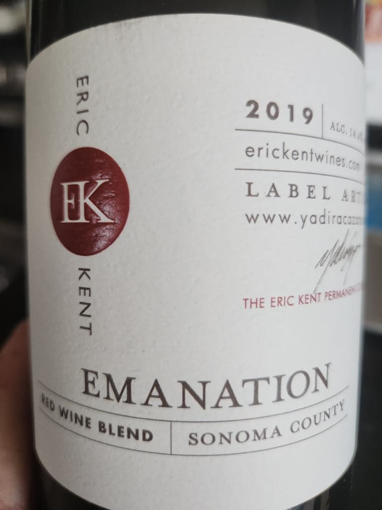 2019 Eric Kent Wine Cellars Emanation, USA, California, Sonoma County ...