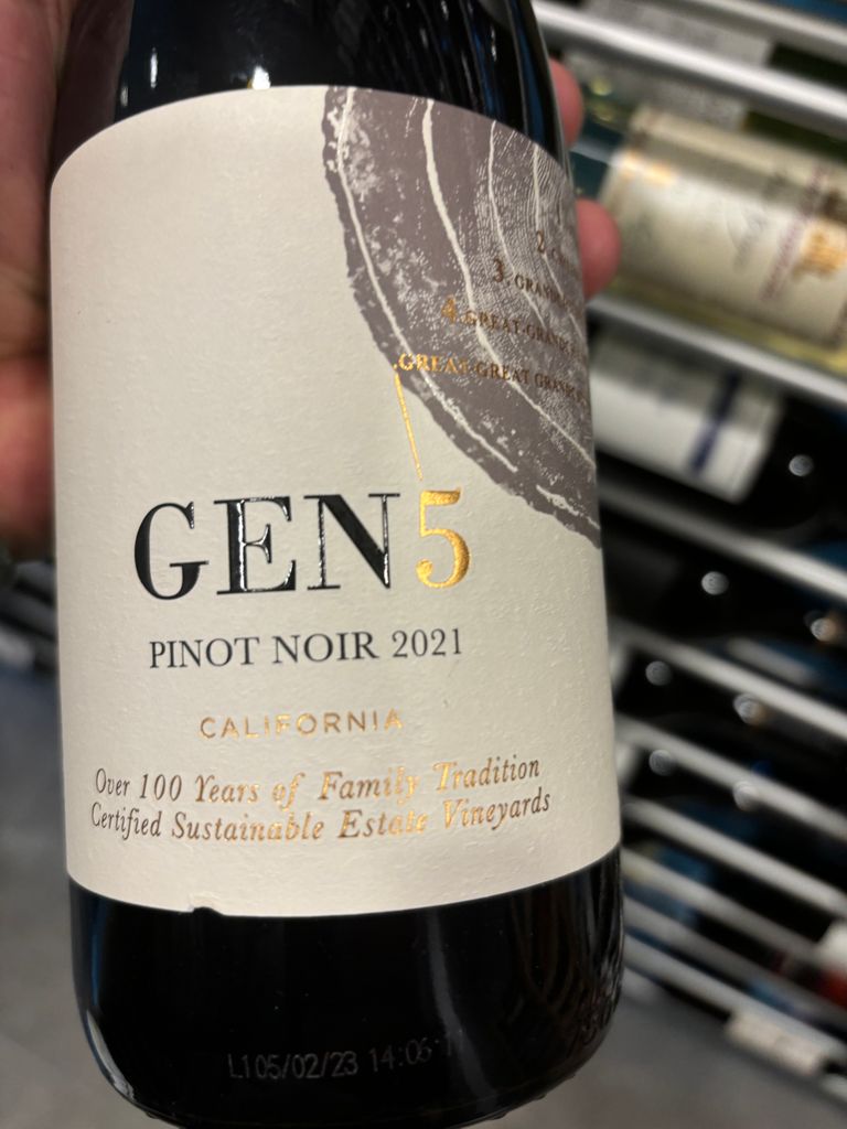 2021 Gen5 Pinot Noir, USA, California, Central Valley, Lodi - CellarTracker