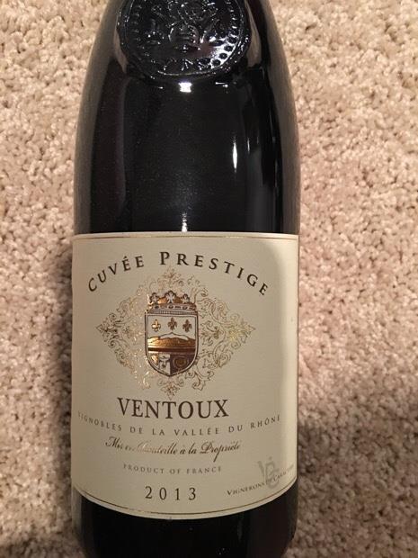 2016 Vignerons de Caractère Ventoux Cuvée Prestige, France, Rhône ...