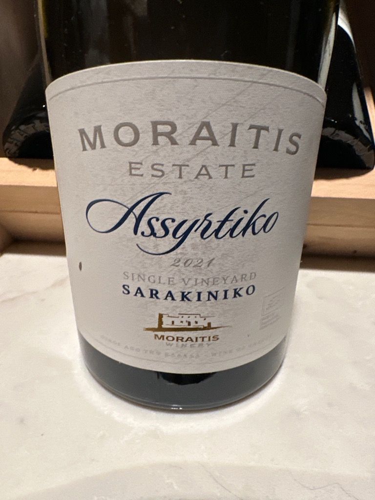 2021 Moraitis Assyrtiko Sarakiniko, Greece, Aegean, Cyclades ...