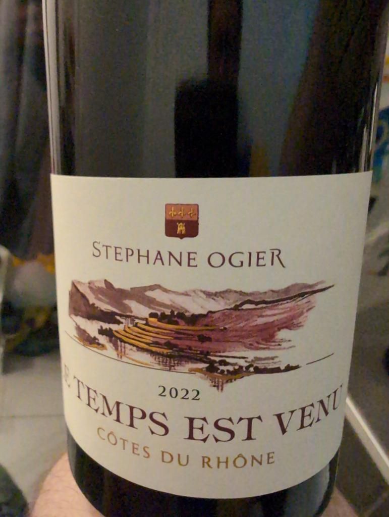 2022 Stéphane Ogier Côtes du Rhône Le temps est venu, France, Rhône ...
