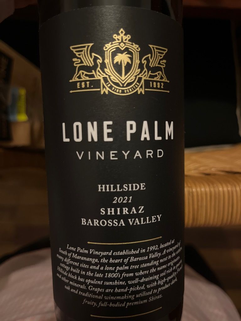 2021 Lone Palm Vineyard Shiraz Hillside, Australia, South Australia ...