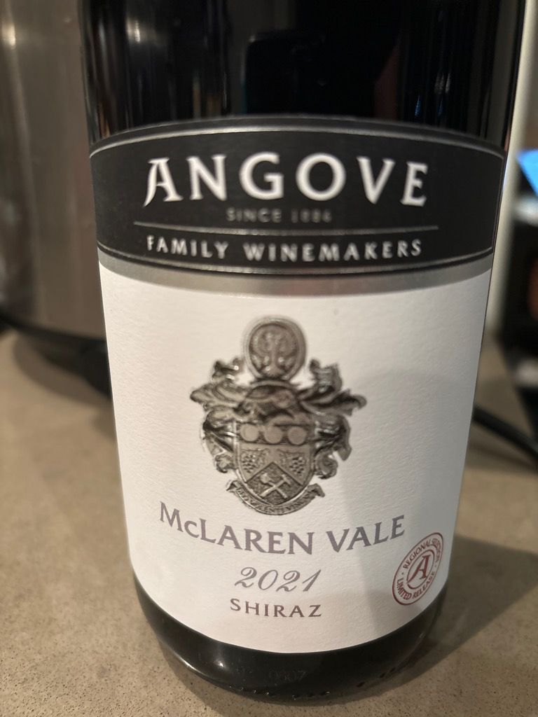 2021 Angove Shiraz Family Crest McLaren Vale, Australia, South ...