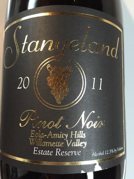 2011 Stangeland Pinot Noir Estate Reserve, USA, Oregon, Willamette ...