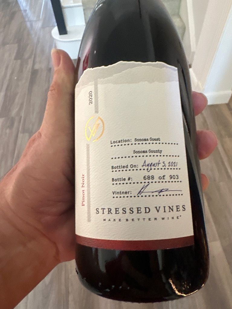 2020 Stressed Vines Pinot Noir Sonoma Coast, USA, California, Sonoma ...