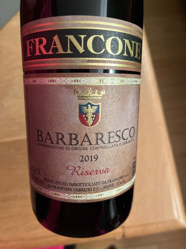 2019 Francone Barbaresco Riserva, Italy, Piedmont, Langhe, Barbaresco ...