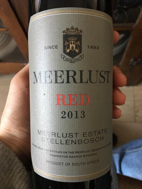 2013 Meerlust Red Stellenbosch, South Africa, Coastal Region ...