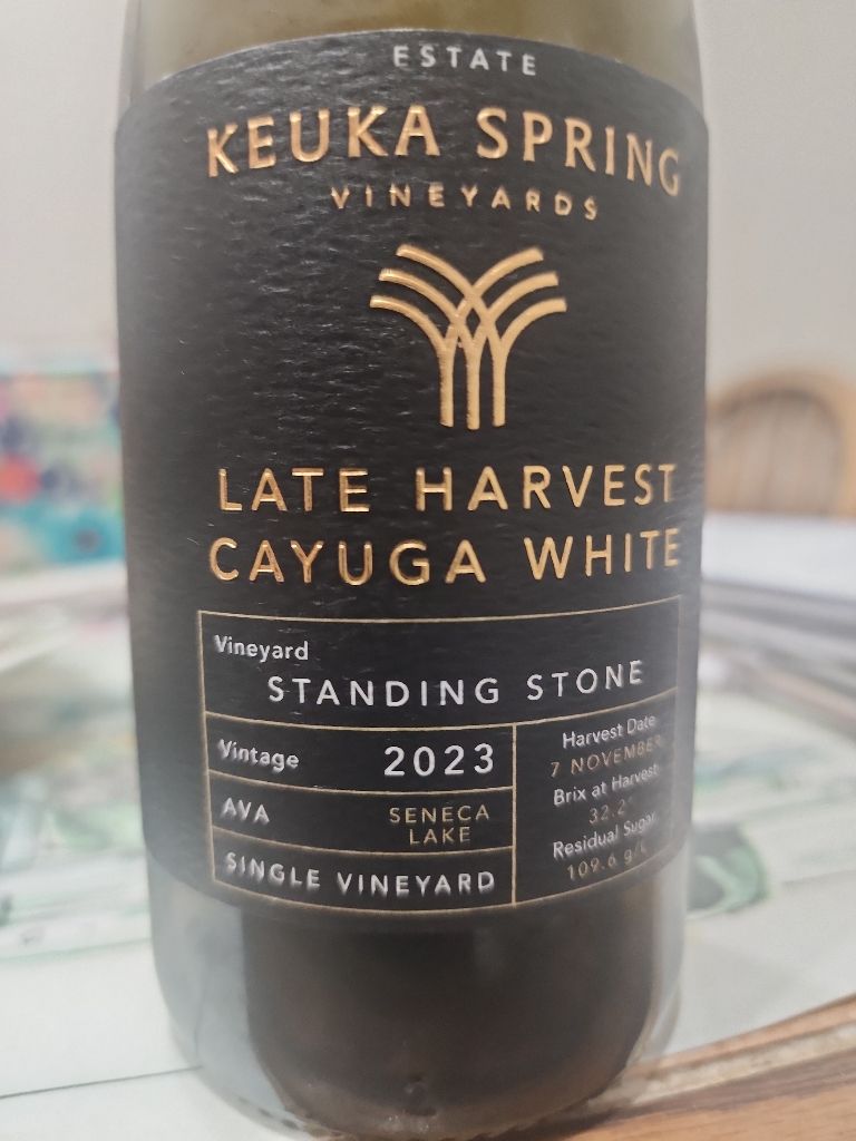2023 Keuka Spring Vineyards Cayuga White Late Harvest Standing Stone ...