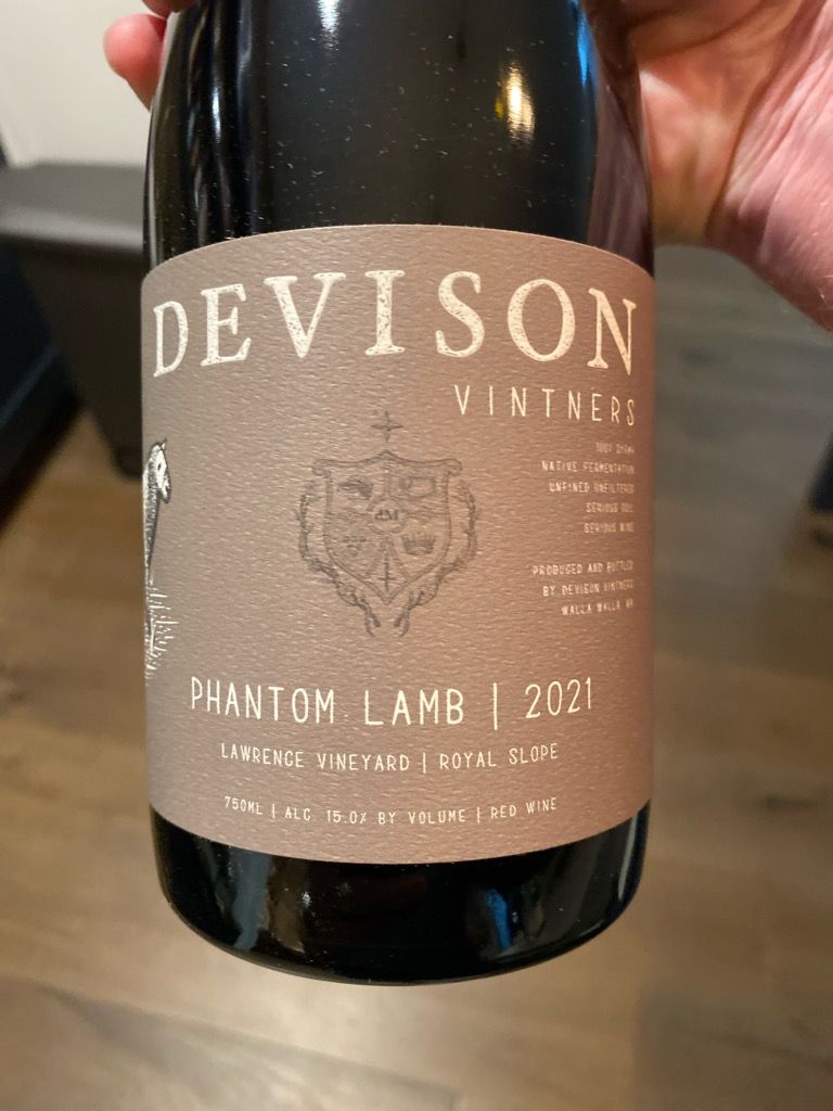 2021 Devison Vintners Syrah Phantom Lamb, USA, Washington, Columbia ...