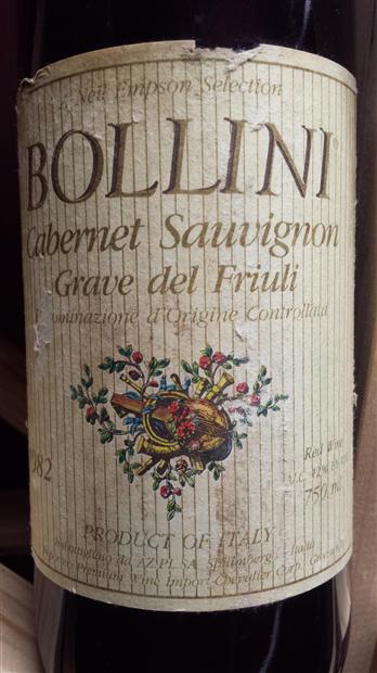 1982 Bollini Friuli Grave Cabernet Sauvignon, Italy, Friuli-Venezia ...