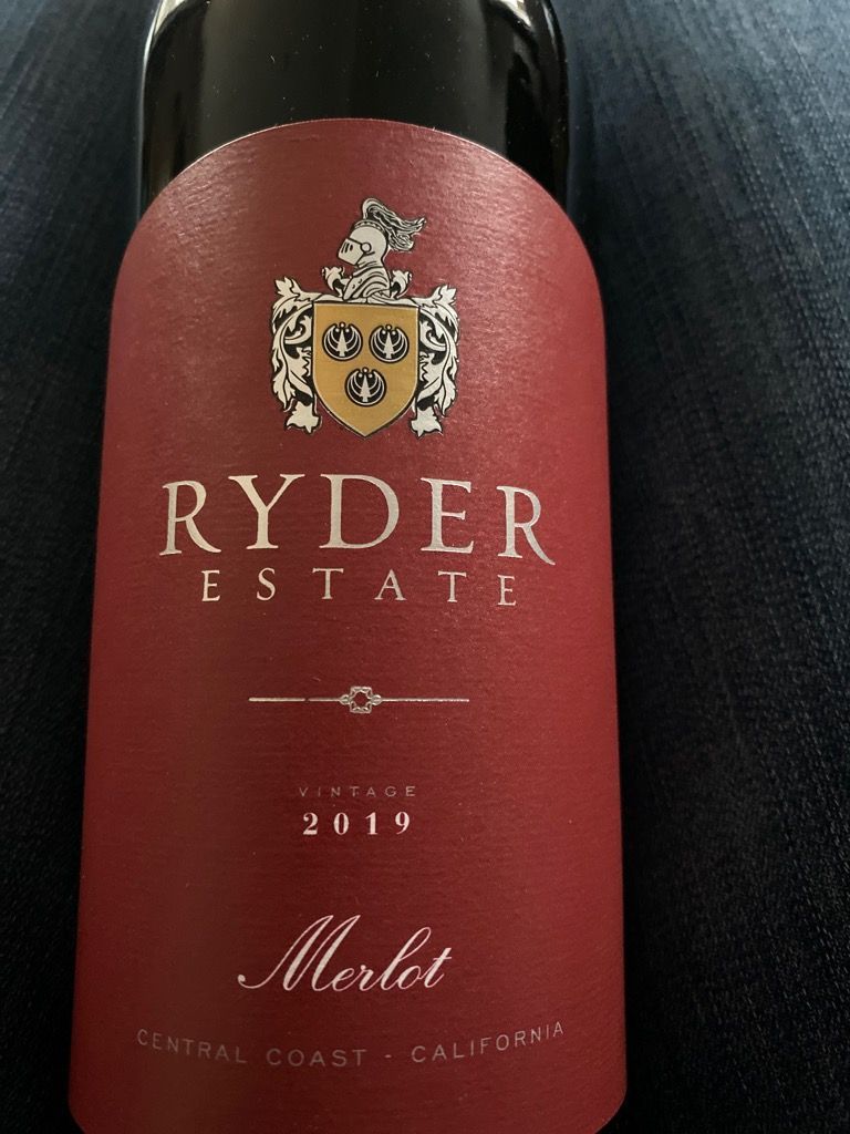 2019 Ryder Estate Merlot, USA, California, Central Coast, Monterey ...
