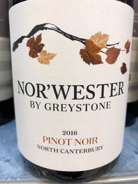2016 Greystone / Grey's Peak Pinot Noir Nor'wester, New Zealand, South ...