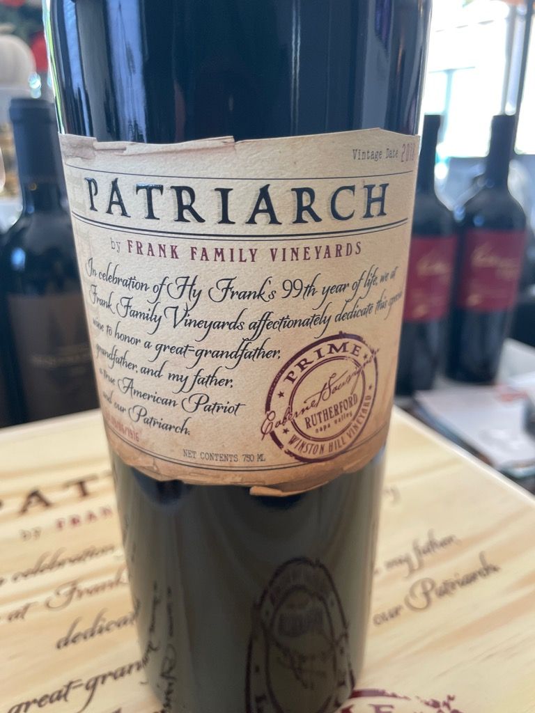 2019 Frank Family Vineyards Cabernet Sauvignon "The Patriarch", USA ...